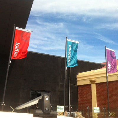 Vertical L Shape Flags - Adams Textile Signage